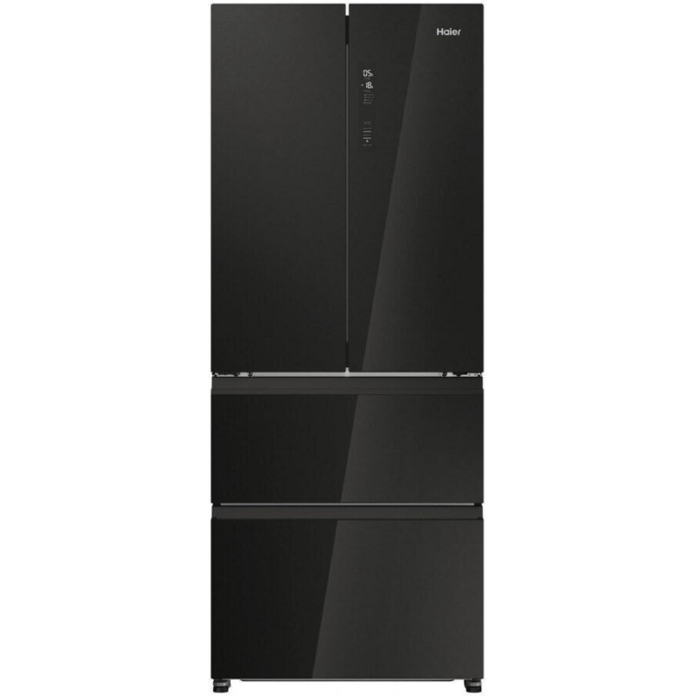 Haier HFR3718ENGB Ψυγειοκαταψύκτης ΜΑΥΡΟ ΚΡΥΣΤΑΛΛΟ Total No Frost 178 x ...